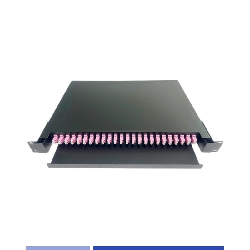 1U Fiber Optic patch panel 24 Port OM4 LC Duplex 19 " Rack Mounted ...